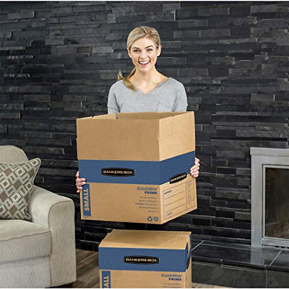 Bankers Box SmoothMove Prime Moving Boxes, Medium, 8-Pack, (0062806)