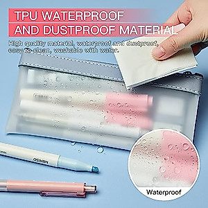 JUTOROSY 3 Pack Pencil Case Zipper Pencil Pouch, Multifunctional Clear Pen Bag Organizer Stationery Storage Bag for Office Supplies Cosmetics Makeup Travel Accessories