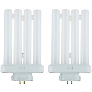 Sunlite FML27/65K/2PK Quad Tube Plug-in Compact Fluorescent Lamp, FML 4-Pin, 27 Watts, 1500 Lumens, 6500K Daylight, 4-Pin (GX10q4) Base, 120 Volts, 2 Pack