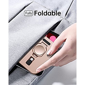 MODOCH 3 in 1 Charging Station for Apple Multiple Devices, Foldable and Portable Travel Charging Dock Compatible with iPhone Airpods Apple Watch Charger Stand with Adapter (Rose Gold)