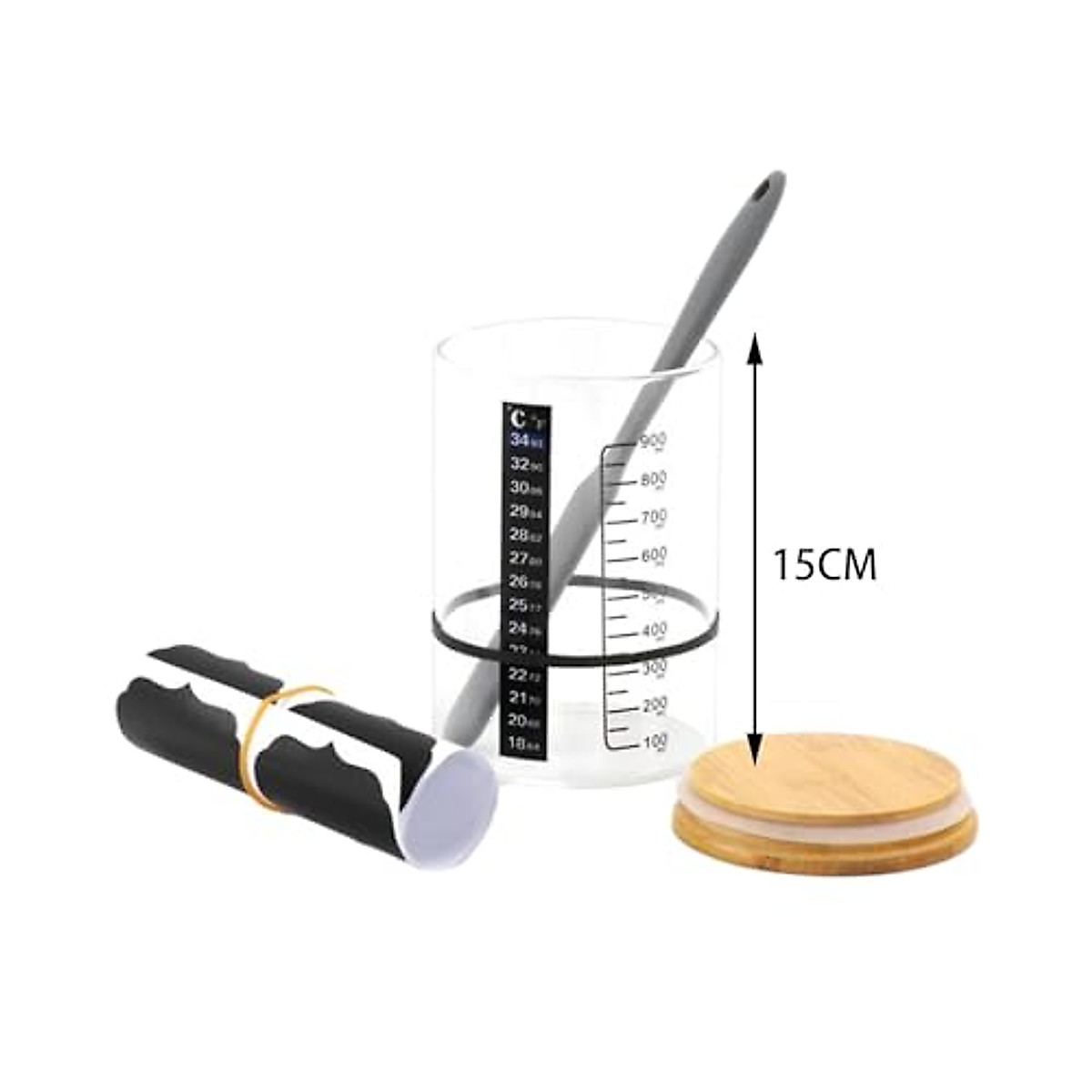 figatia Sourdough Starter Kits Baking Supply Container, Bread Baking, Wide Mouth Sourdough Maker Jar for Kitchen Household