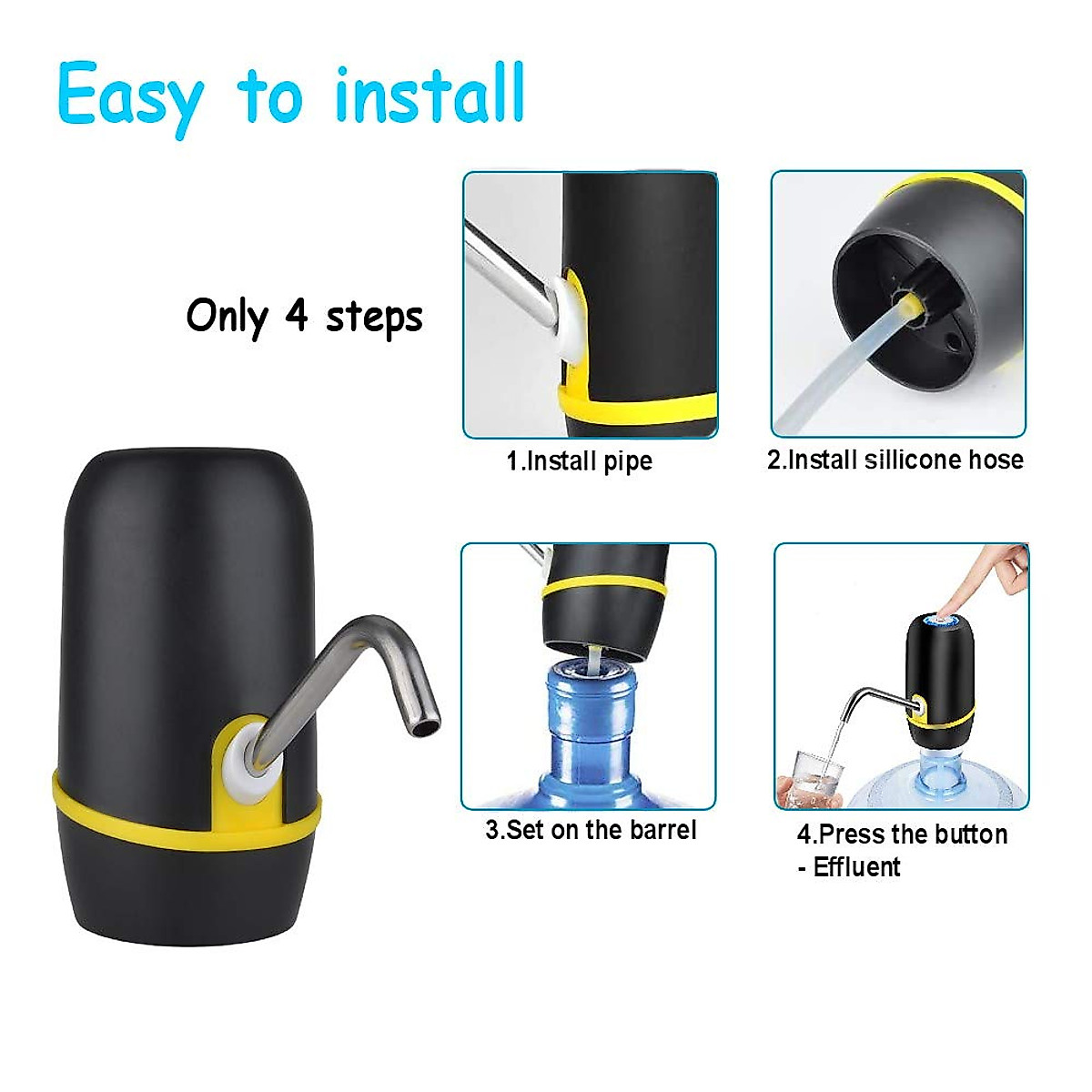 5 Gallon Water Dispenser,2020 Upgrade Electric Water Pump,USB Charging Automatic Drinking Water Pump Dispenser for Universal 2-5 Gallon,Portable Water Bottle Pump for Home,Office,Outdoor Activities