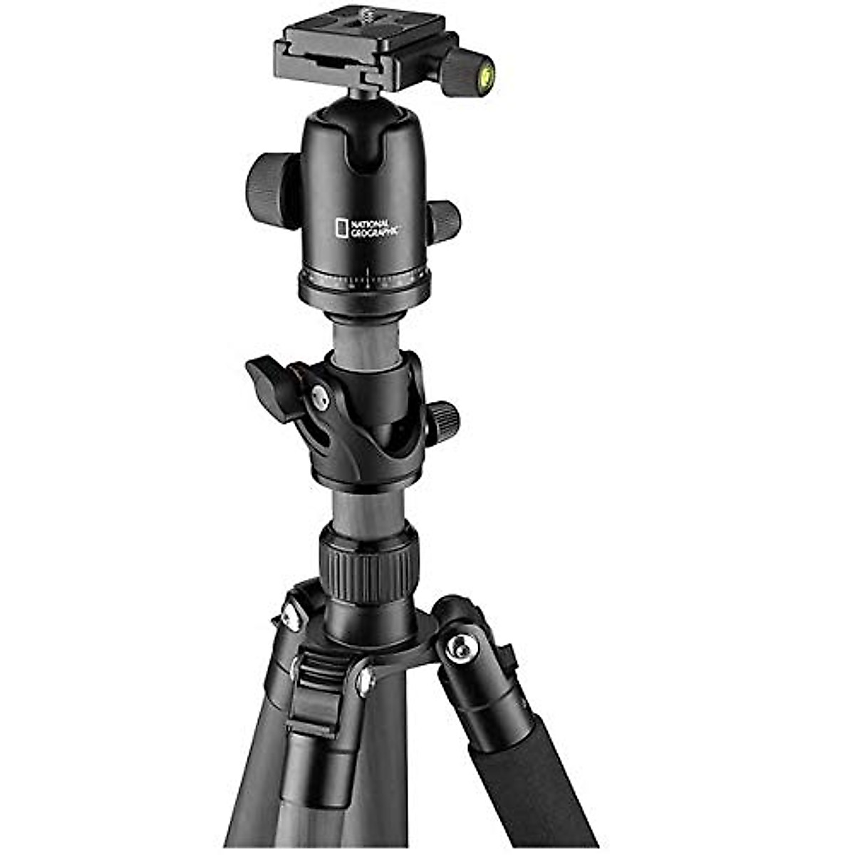 NATIONAL GEOGRAPHIC Travel Tripod, 5-Section Legs, Carbon Fiber, Compatible with Canon, Nikon, Sony DSLR, 90 Column, Twist Locks 360 Degree Ball Head,Quick Release Plate, 8KG Load Capacity, Carry Bag