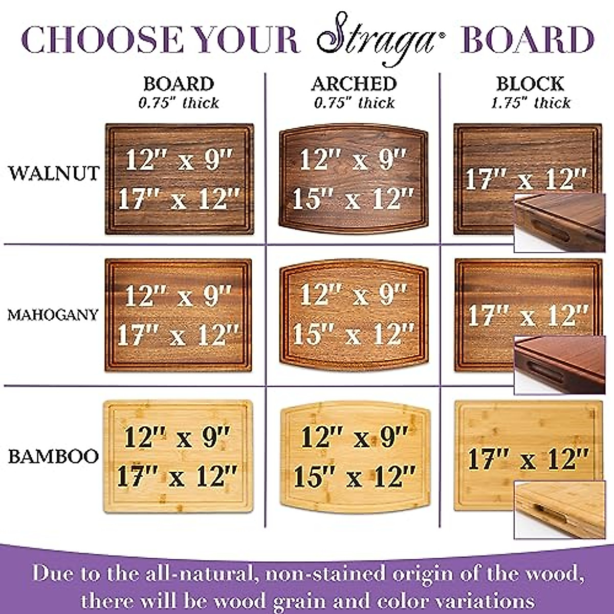 Straga Personalized Cutting Boards | Handmade Wood Engraved Charcuterie | Custom Wedding, Anniversary, Housewarming Gift for Couples Monogram Designs