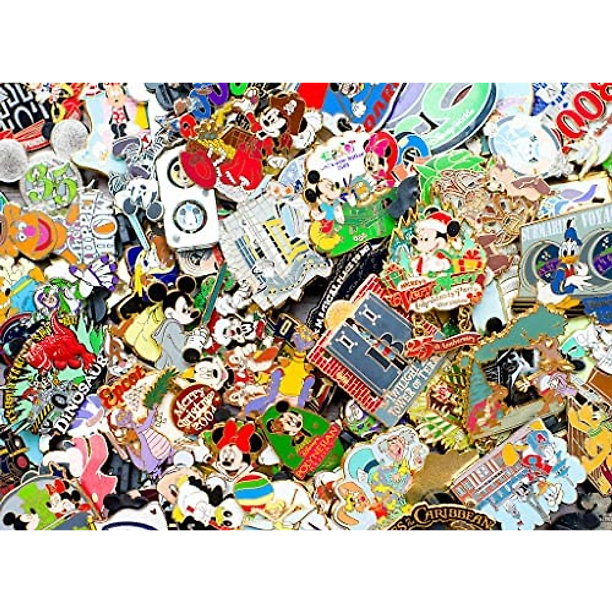 Disney Pins Trading Lot - Assorted Pin Enamel/Metal Set with Mouse Backing Collector for Book Tradable Individually Bagged No Doubles Perfect Gifts or Present kids Birthday (15), White