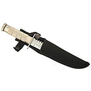 8" Outdoor Camping Stainless Steel Survival Fixed Blade Knife Hunting Fire Starter Kit Compass Sheath