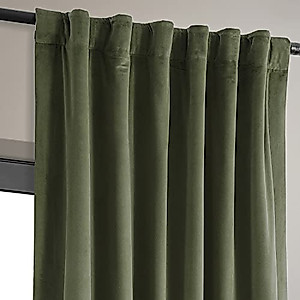 HPD Half Price Drapes Signature Velvet Blackout Curtains For Bedroom 50 X 108 (1 Panel), VPCH-190622-108, Hunter Green