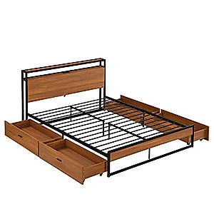 Overstock Queen Size Metal Platform Bed Frame Black 1 Queen