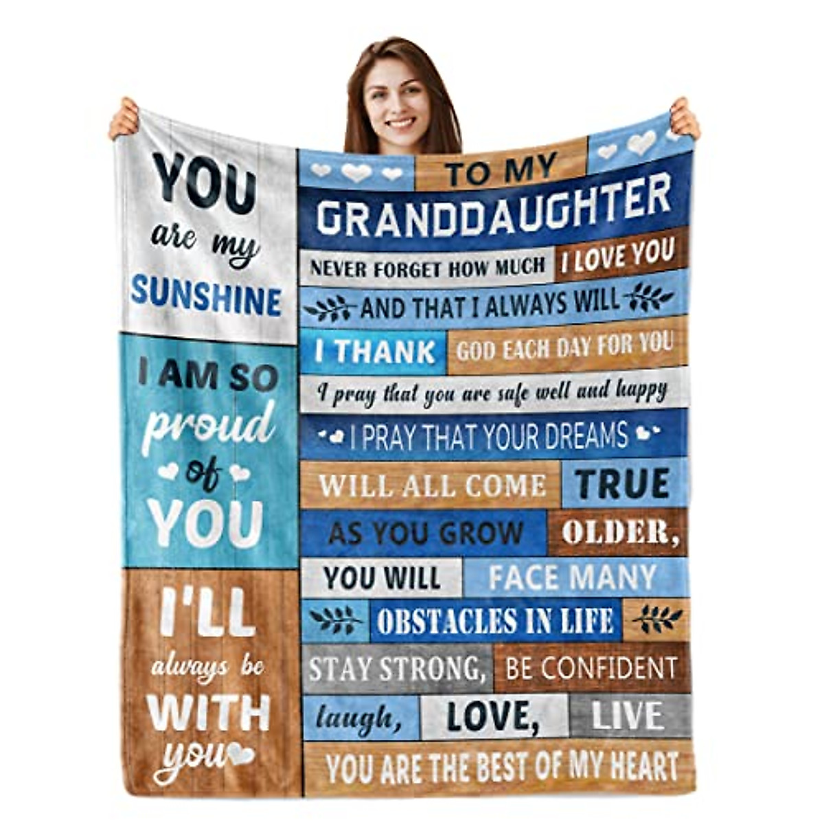 Gifts for Granddaughter,Granddaughter Gifts from Grandma Grandpa,to My Granddaughter Blanket 60”x50”,Granddaughter Gifts from Grandparents Grandmother for Birthday Graduation Christmas