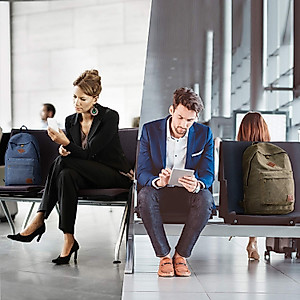 seemeroad Canvas School Laptop Backpack , Durable Rucksack, Travel Notebook Bag, for Men Women Military Green One_Size