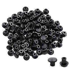 Luomorgo 100Pcs Black 5mm/0.2 inch Shelf Peg Hole Plugs for Kitchen Cabinet Furniture Hole