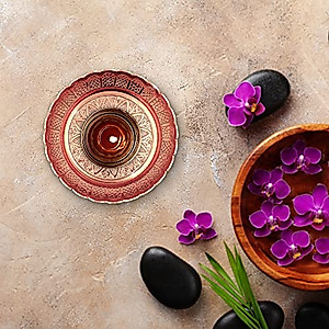 Shubhkart Nakshi plate for Pooja, Decoration, gifting (Large 11 cm, Pack of 3, Copper Plated)