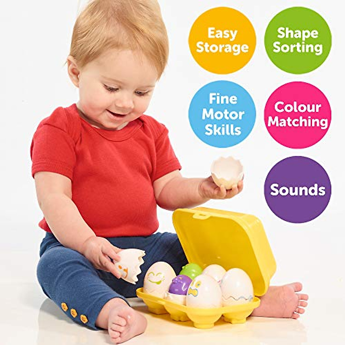 TOMY Toomies Hide & Squeak Easter Eggs Toddler Toys - Matching & Sorting Learning Toys - Sensory Toys for Boys and Girls 18 Months and Up