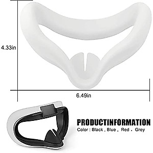Jayol Silicone Cover for Oculus Quest 2, Sweatproof, Soft and Washable (Face Cover, White)