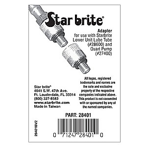 STAR BRITE Lower Unit 8 MM Adapter Fitting for Nissan, Yamaha, Tohatsu, Mecury (028401)