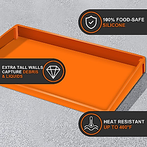 Silicone Griddle Mat Cover for Blackstone: 28 Inch Flat Top Grill Buddy Mats Griddle Grill Deck Protector Outdoor Camping Outside Cooking BBQ Accessories Orange