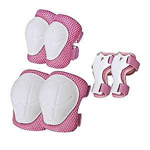 Colcolo Kids Pads Protective Adjustable for Skateboarding Rollerblading Boys Girls Child Children, Pink