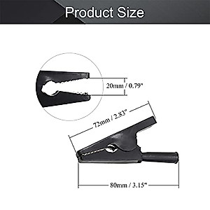 Fielect 2Pcs Alligator Clips 32A Full Insulated Crocodile Clips Clamp with 4mm Banana Jack Plug for Automotive Car Battery Electrical Testing Green Red and Black