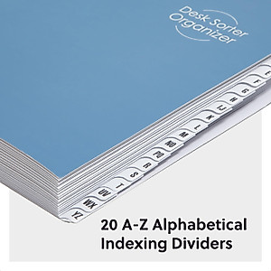 Smead Desk File/Sorter, Alphabetic (A-Z), 20 Dividers, Letter Size, Dark Blue (89282)