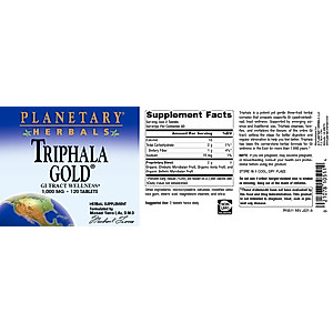 Planetary Herbals Triphala Gold 1000mg Extra Strength Ayurvedic - 120 Tablets