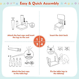 COSTWAY 3-Piece Kids Table and Chairs Set, Lightweight Plastic Children Activity Center for Reading, Writing, Painting, Snack Time, Kids Furniture Art Study Desk & Chairs Set for Ages 1-7 (White)