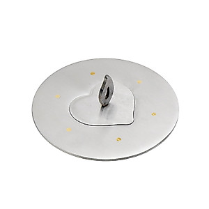 Geesatis 1 pcs Candle Toppers Round Shade Jar Lid Shade Sleeves Heart for Jar Candles Candle Melt Evenly 3.1inch Diameter, Silver