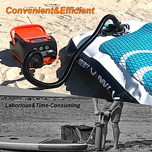 AGPTEK Electric Air Pump Digital 16PSI 12V Rechargeable SUP Electric Air Pump Compressor, Quick Air Inflator/Deflator, Portable Electric High Pressure Air Pump for Air Mattresses, Inflatable Boats