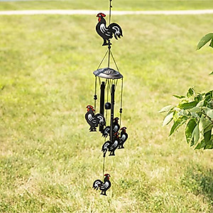 VP Home 33" H Rhythmic Roosters Chicken Wind Chimes for Outside, Unique Roosters Rhythmic Windchimes Outdoor Decoration Garden Decor, Chicken Decor Gift for Women, Mom, Grandma, Unisex