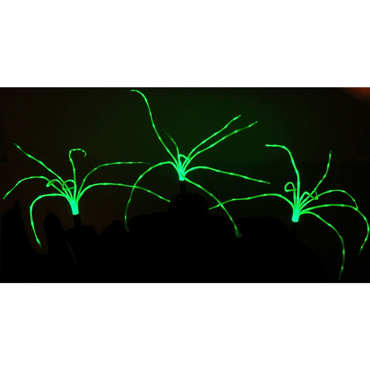 Wild Grass Solar Garden Lights. 3 Sprigs of Green Grass, 1.2 foot Tall