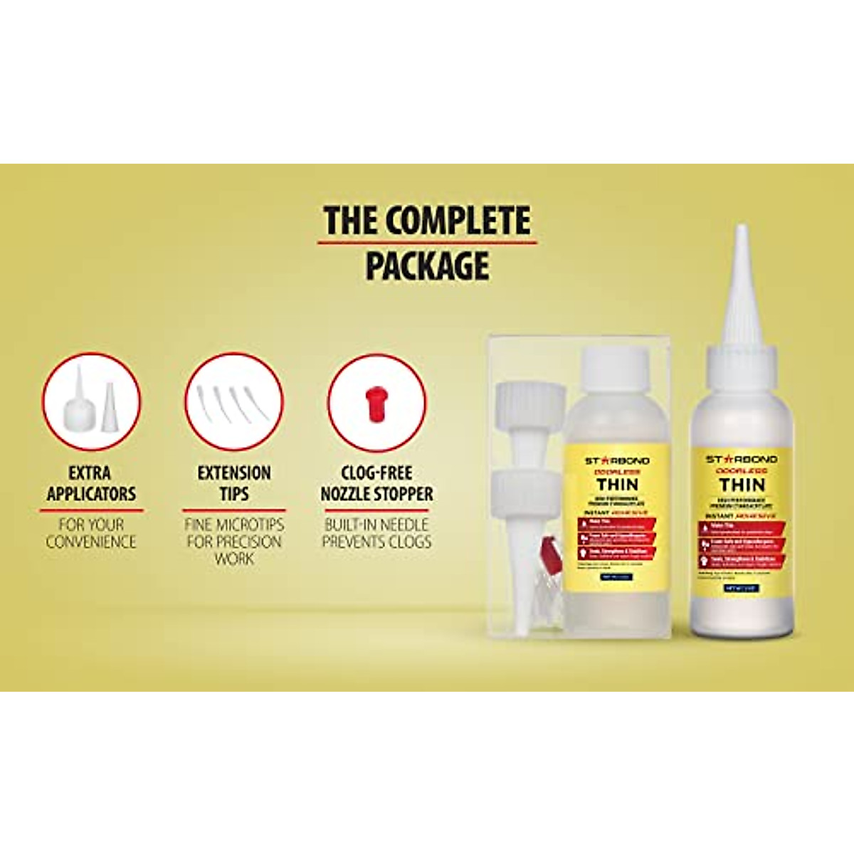 2 oz. XL Starbond Foam Safe Thin Super Glue — No White Residue, Hypoallergenic — Premium Cyanoacrylate CA Glue for 3D Printing, Hobby Models, Woodturning, Woodworking (56 grams)