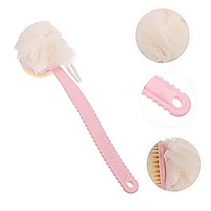 FRCOLOR 2pcs Shower Brush Bath Back Brush sponges for Body Bath loofahs Body Scrub Brush Handle Back Scrubber Long Handle Back Brush Shower Scrubber Bath Brush mesh Ball Back Skin Scrubber