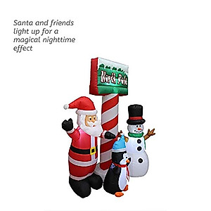 Impact Canopy Christmas Inflatable Decoration, Outdoor Holiday Lighted Snowman-Santa-Penguin, 5' Tall