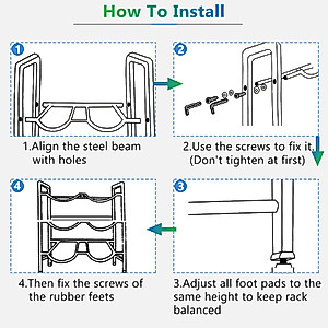Iococee 5 Gallon Water Bottle Holder, Water jug Holder Rack 3-Tier, Water Cooler Jug Rack for 6 Bottles, 5 Gallon Water Bottle Storage Rack Heavy Duty, with Floor Protection for Home, Office