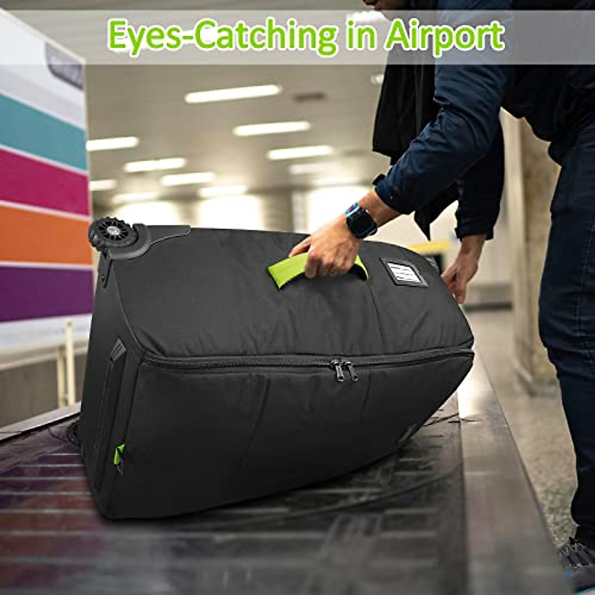 Padded Stroller Travel Bag with Wheels for Airplane Compatible with UPPAbaby MINU V2 and MINU, Nuna Mixx Next, Gate Check Stroller Bag with Inner Wheel Bag, Stroller Storage Bag for Baby Accessories