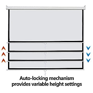 ZENY Portable Projector Screen Manual Pull Down 120 Inch 1:1 Hanging Projection Screen 4K Indoor Outdoor Movies Screen for Home Theater Office Video Game