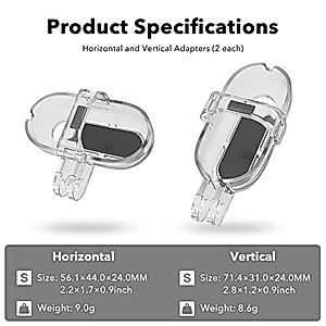 SYMIK Magnetic Action Mount Adapters Bundle (4 Pack) Accessory for Insta360 GO 2 Action Camera; Extreme Action Ready Design; Magnetic & Buckle Clip Dual Fasteners Enable High Intensity Action Mounting