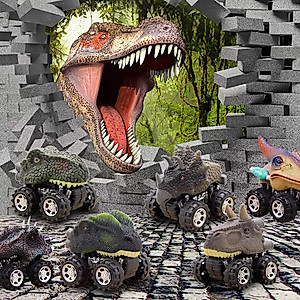 GZCY Christmas Gifts Toys for 2-9 Year Old Boys, Pull Back Dinosour Cars for Boys Birthday Present Toy Car for Kids Age 2-9 Push & Pull Toys for Toddlers Infant （6 packs)