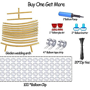 6.56FT Gold Round Wedding Arch Stand, Metal Circle Balloon Arch Backdrop Stand Frame, Garden Ballon Flower Arch Holder Stand for Wedding, Birthday Party, Wedding, Birthday Party (Gold)