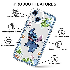 [2 Pack] Cute Phone Case for Apple iPhone 13 Case, Cartoon Kawaii Aesthetic Cover Girls Boys Girly Women Kids Men Cool Unique Design Case Clear Soft TPU Protective Case for iPhone 13 6.1"