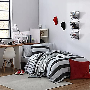 Nautica- Queen Duvet Cover Set, Cotton Reversible Bedding with Matching Sham(s), Designer Home Décor (Lawndale Grey, Queen)