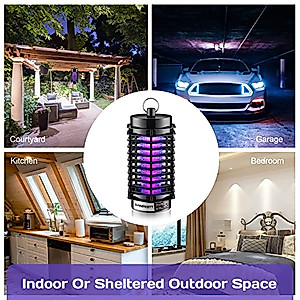 2-Pack BANPESTT Bug Zapper Indoor,Electric Mosquito Zapper,Insect Catcher for Inside Home, Indoor Trap & Killer for Gnat,Moth,Fruit Fly,Fungus（Black）