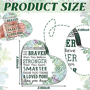 Inspirational Gift for Women Acrylic Encouragement Gift Cheer up Gifts Inspirational Office Desk Decor Inspirational Quotes Keepsake Sunflower Decoration for Home Office Room Table (Fresh Heart)