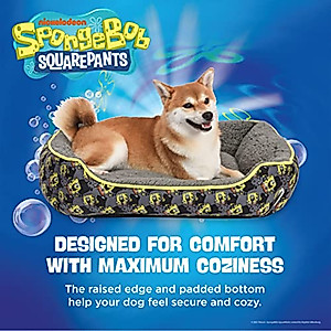 SpongeBob SquarePants for Pets Shadow in the Dark Cuddler Dog Bed, 24"L x 9.5"W x 4.7"Th, Polyester, Officially Licensed