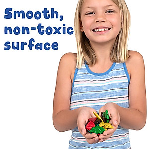 READY 2 LEARN-CE10008 Coconut Leaves - Set of 50 - 6 Shapes - 5 Colors - Natural, Hand Made Counters for Kids - Use for Crafts, Counting and Sorting