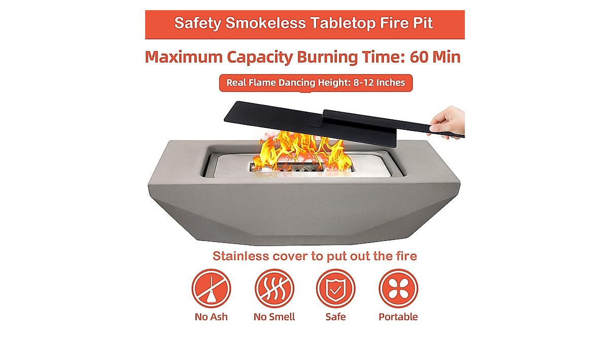Nisorpa Tabletop Fire Pit - Smokeless Mini Fireplace