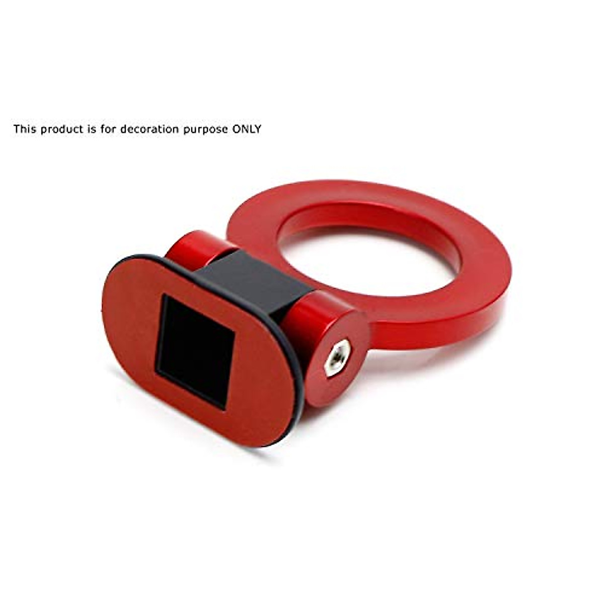 iJDMTOY Red Universal Ring Track Racing Style Tow Hook Aesthetic Decoration Kit Compatible With Any Car SUV Truck (Not Functional, Decorative Purpose ONLY)