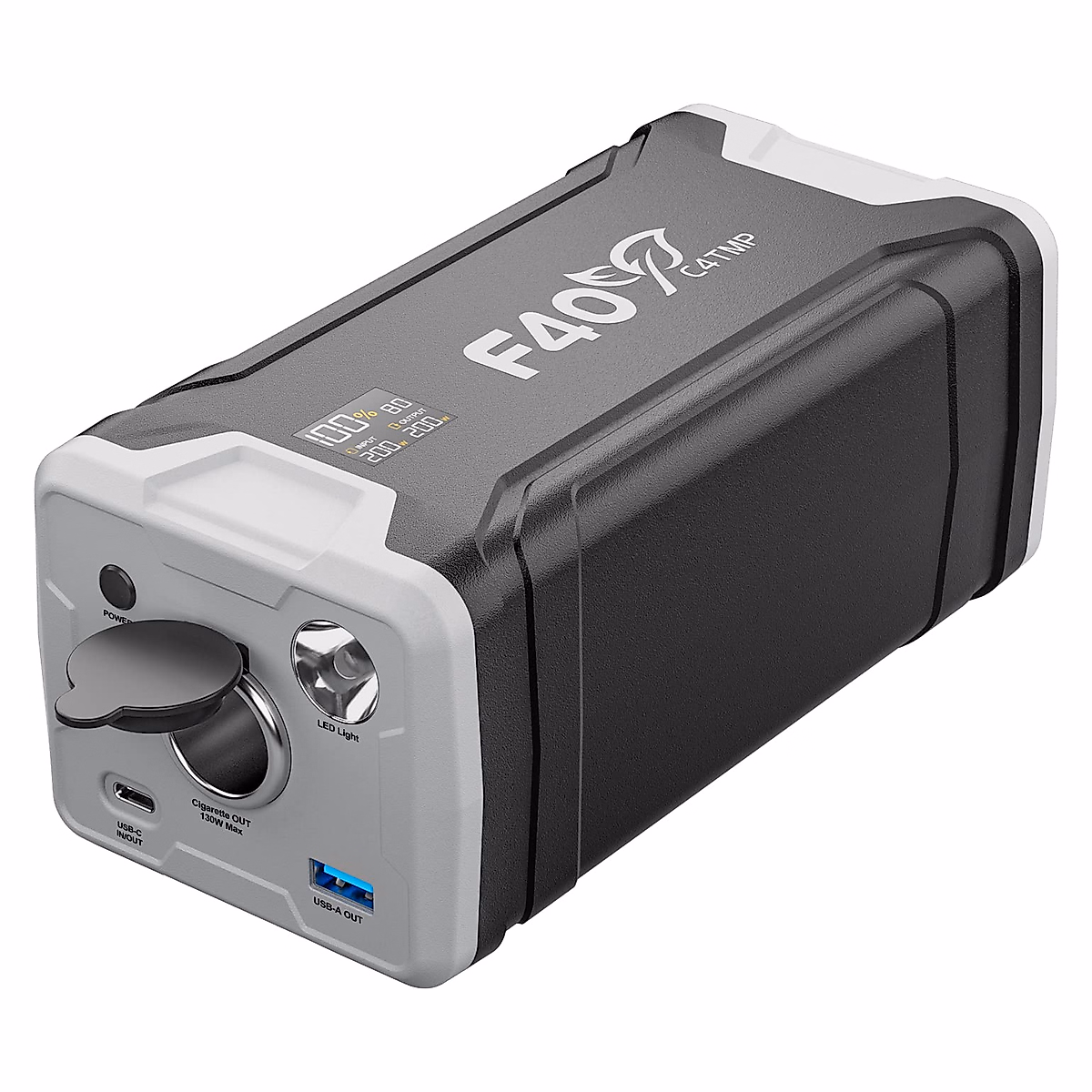 F40C4TMP Portable Power Station, 220Wh Backup Battery for Portable Refrigerator, External Supply Compatible with Most Car Freezers On The Market(Including The CRPRO Series)