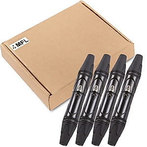 MFL. 3-Pin XLR Cable Connector Male and Female with Nickel Housing and Silver Contacts Mic Cable Plug Connector Audio Socket, Black, 4 Pairs