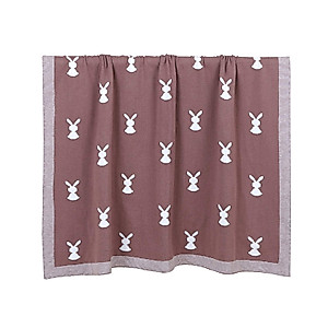 LAWKUL Baby Wrap Blanket Soft 100% Cotton Baby Blanket Knit Crib Receiving Blanket with Bunny Pattern Swaddle Cute Blanket for Babies Boy and Girl in Easter Size 40 * 30 Inches