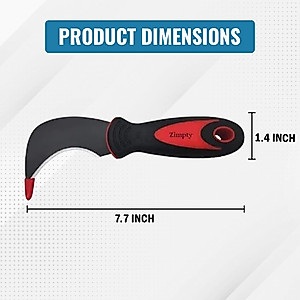 Zimpty ZY325 2PCS Tools Flooring Linoleum Knife with SK-5 Hardened Carbon Steel Blade and Soft Non-Sticky Rubber Handle for Cutting Carpet, Vinyl Flooring,laminate knife, Linoleum, Wallpaper (2)